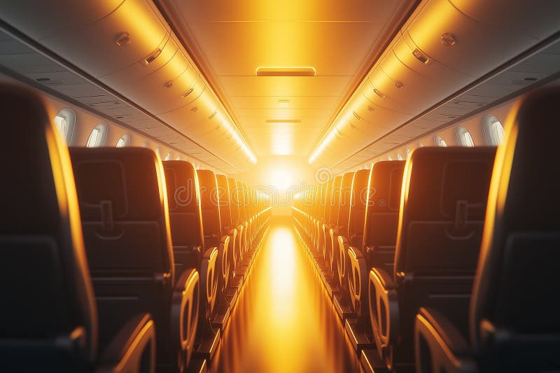 Modern Airplane Interior stock illustration. Illustration of modern ...