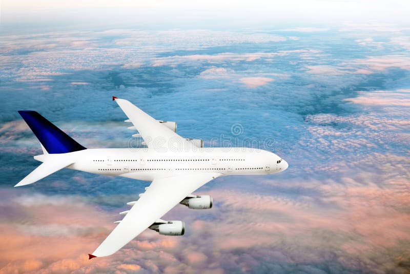 Modern Airplane in the Sky Near Airport. Stock Photo - Image of avia ...