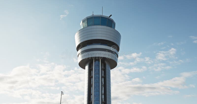 Modern Airport Control Navigation Tower for Airplanes Sofia Air Port ...