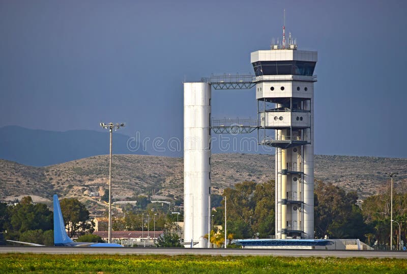 A Modern Airport Control Tower Stock Photo - Image of aircraft ...