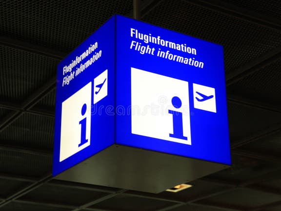Modern Airport Flight Information Sign Stock Image - Image of airplane ...