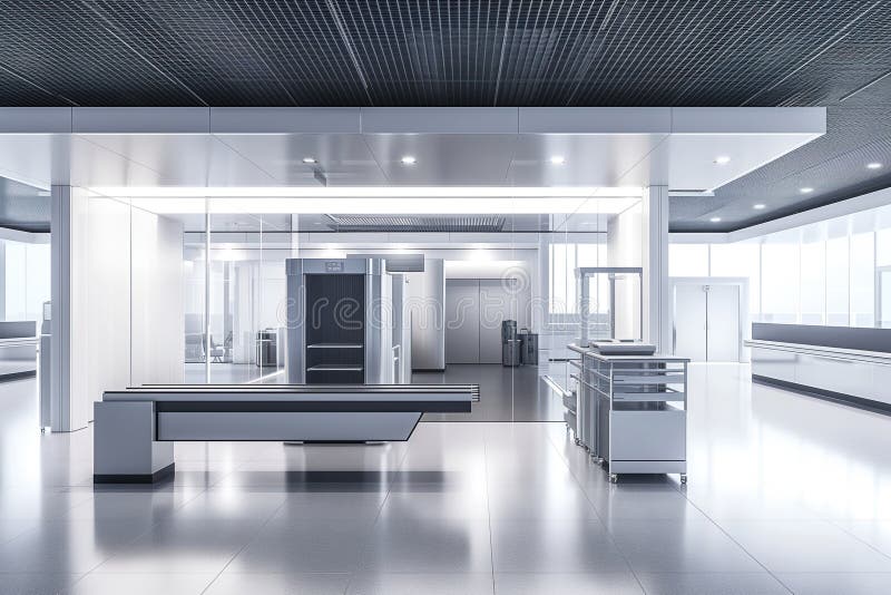 Modern Airport Security Checkpoint Designed for Efficiency Safety with ...