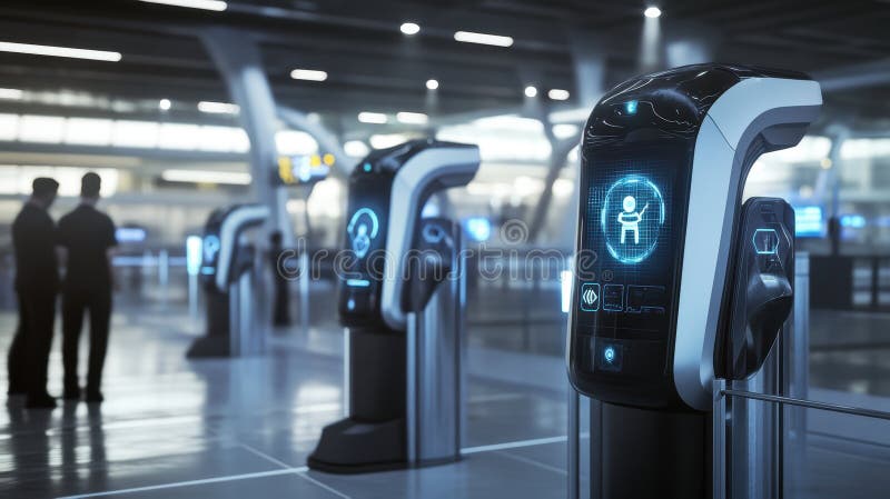 Modern Airport Security Setup Features Automated Scanning Units ...