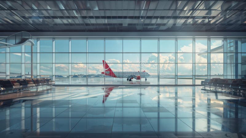 The Modern Airport Terminal. AI Generated Stock Photo - Image of clean ...