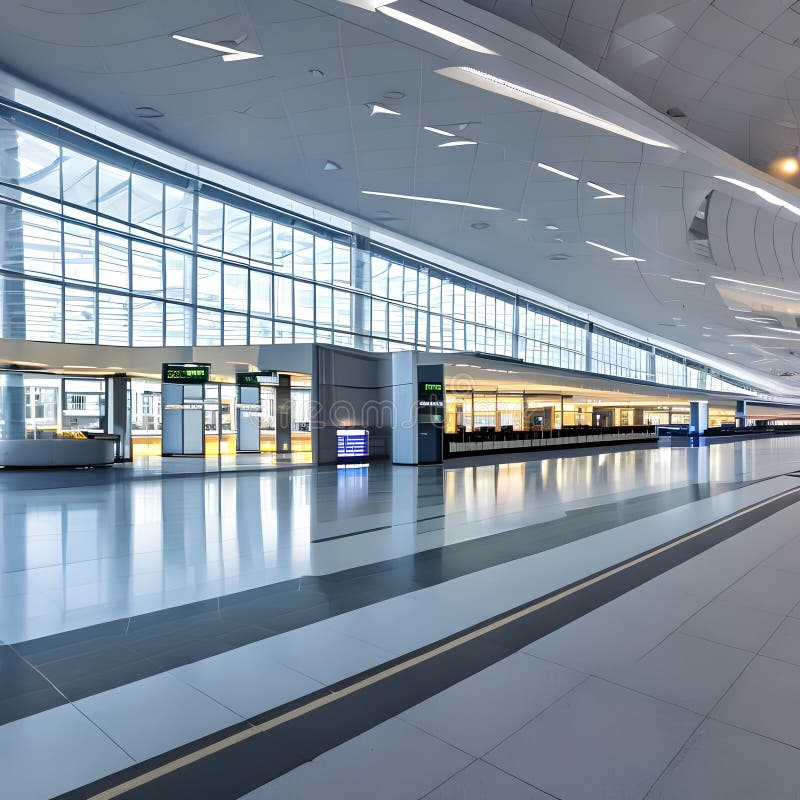 A Modern Airport Terminal with Streamlined Passenger Flows and ...
