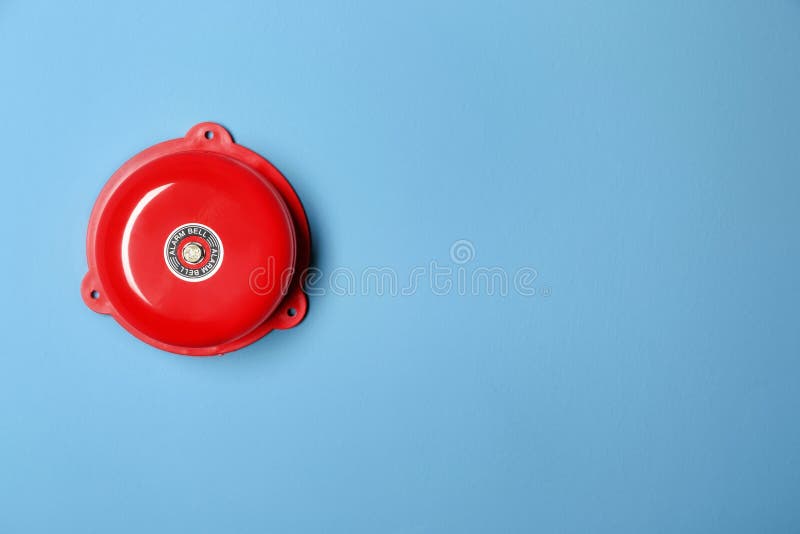 Modern Alarm Bell on Color Background Stock Photo - Image of mounted ...