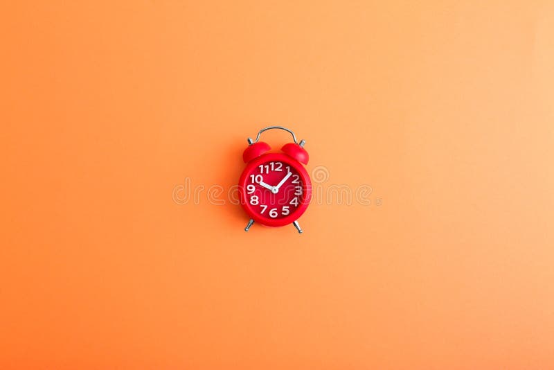 Modern Alarm Clock on Orange Background Stock Image - Image of orange ...