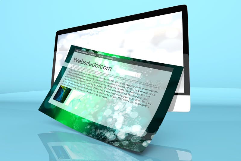A Modern All in One Computer with a Generic Website Stock Illustration ...