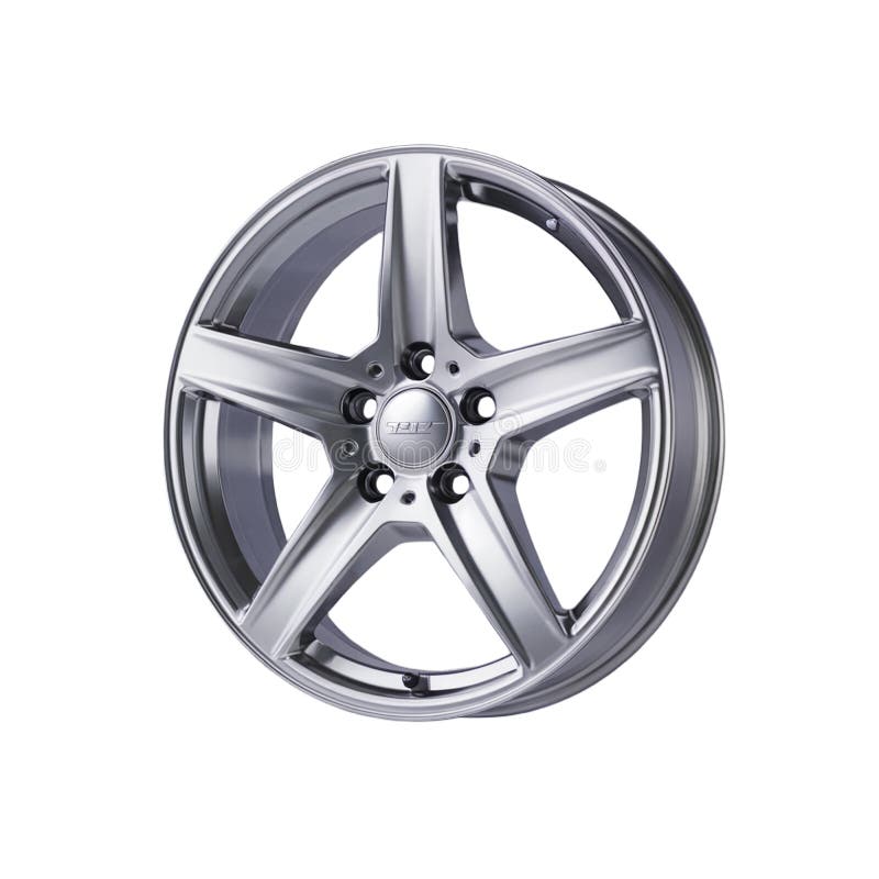 Modern Alloy Wheel with Multi-Spoke Design on a White Background Stock ...