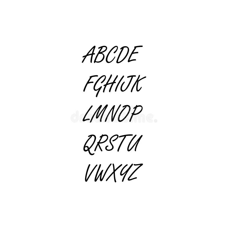 Modern Alphabet Brush Calligraphy. Handwritten Ink Lettering.English ... Modern Alphabet Brush Calligraphy. Handwritten Ink Lettering.English ...