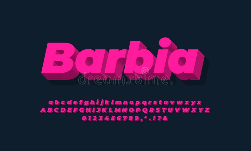 Modern Alphabet 3d Light Pink Bold Text Effect or Font Effect Design ...