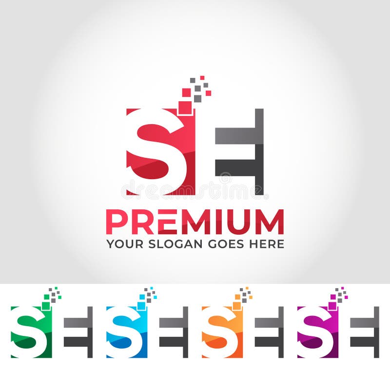 SE Alphabet Logo Design Concept Stock Vector - Illustration of capital ...