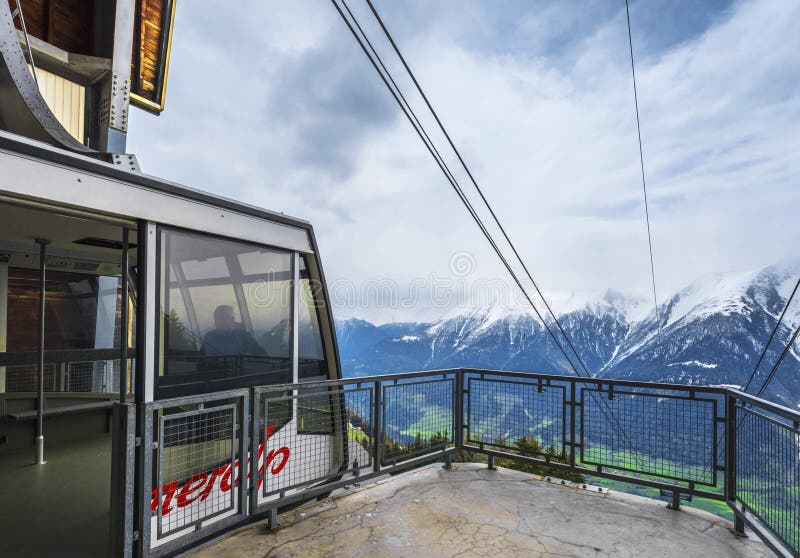 Modern alpine funicular editorial image. Image of modern - 109079410