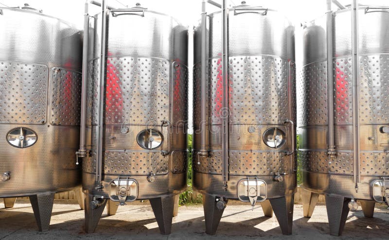 Modern aluminum barrels stock photo. Image of prepare - 36494224