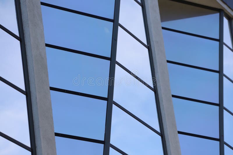Modern Aluminum Cladding Facade with Windows. Stock Image - Image of ...