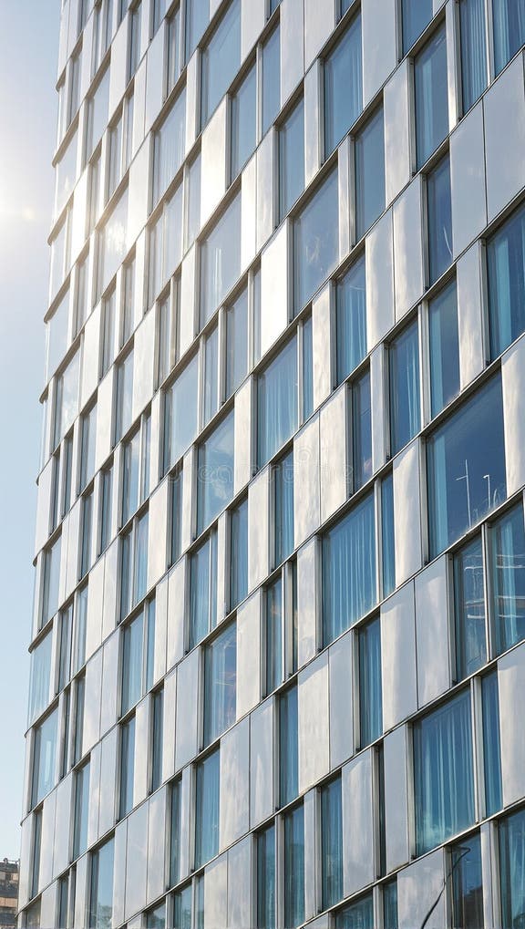 Modern Aluminum Cladding on High Rise Reflecting Sunlight Stock ...