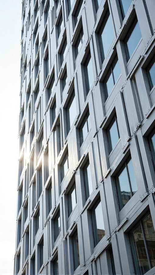 Modern Aluminum Cladding on High Rise Reflecting Sunlight Stock ...
