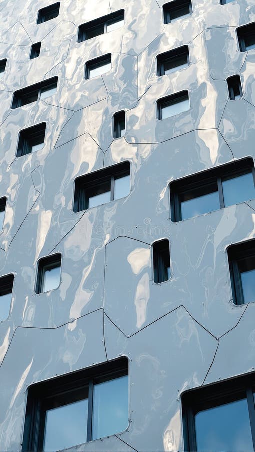 Modern Aluminum Cladding on High Rise Reflecting Sunlight Stock ...