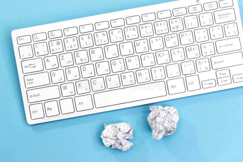 Modern Aluminum Computer Keyboard and Crash Papers Stock Photo - Image ...