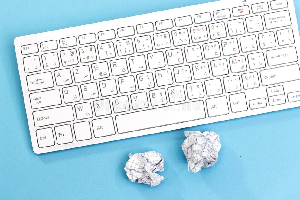 Modern Aluminum Computer Keyboard and Crash Papers Stock Photo - Image ...
