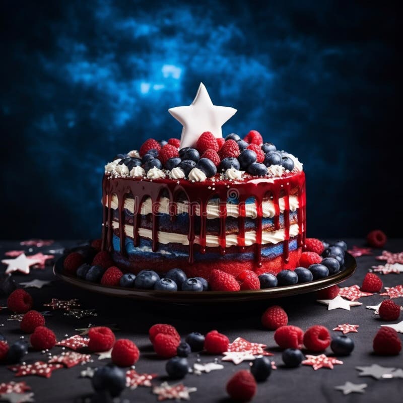 A Modern Cake for American Independence Day Stock Illustration ...