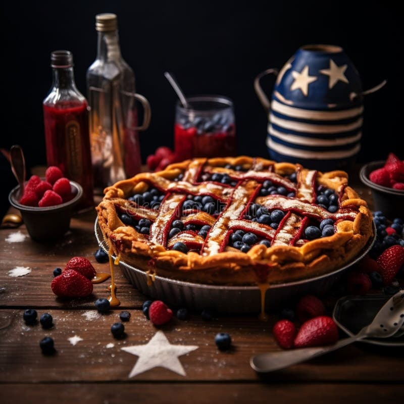 A Modern American Pie for American Independence Day Stock Illustration ...