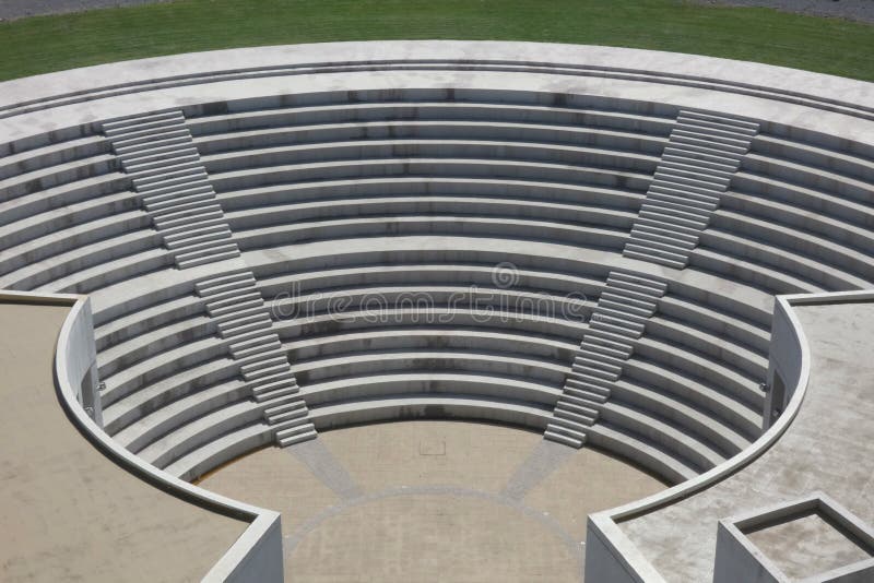 Concrete Amphitheater Seats Stock Image - Image of outside ...