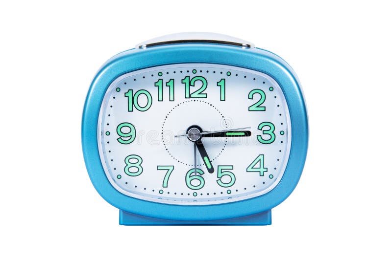 Analog Alarm Clock Showing Five O`clock, 5pm Or 5 Am Isolated On White ...