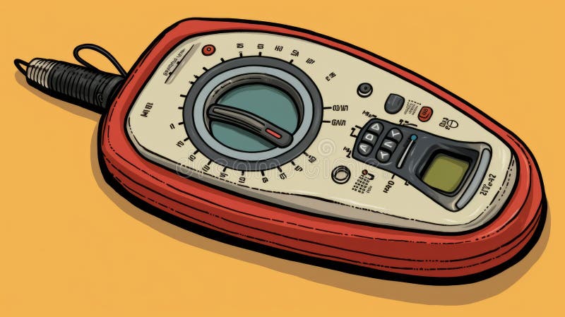 Vintage Vibe: a Handheld Multimeter in the Style of Mike Allred Stock ... Vintage Vibe: a Handheld Multimeter in the Style of Mike Allred Stock ...