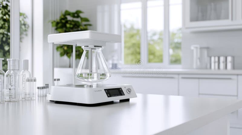 Modern Analytical Balance Precisely Measures a Liquid Sample in a ...