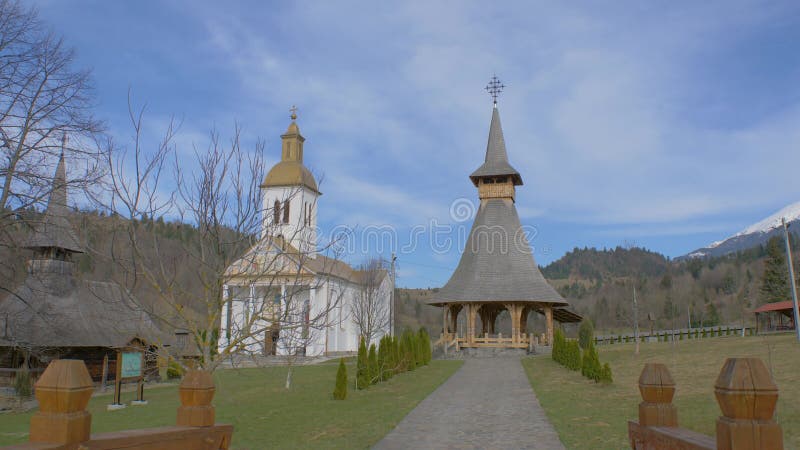 Modern and Ancient Monastery in the Mountains Stock Video - Video of ...
