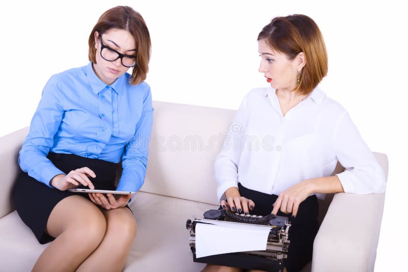 Modern and Ancient Typewriter Stock Image - Image of pair, perfomance ...