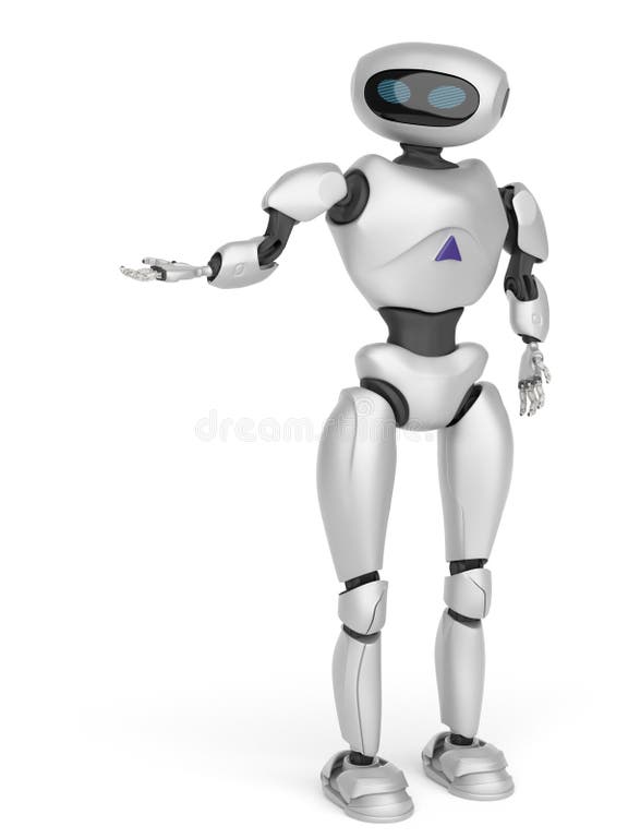 Modern Android Robot on a White Background. 3D Rendering. Stock ...