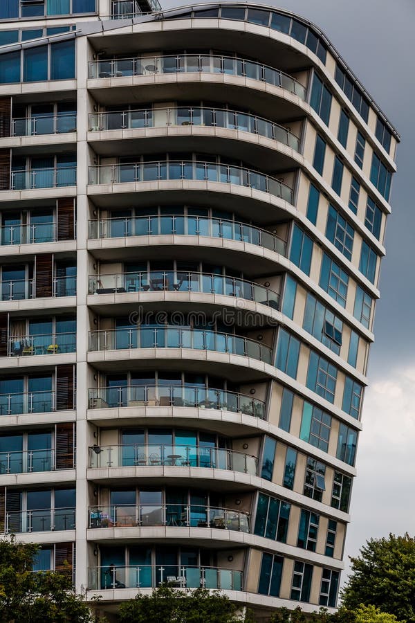 Modern Angled Apartment stock photo. Image of exterior - 79909162