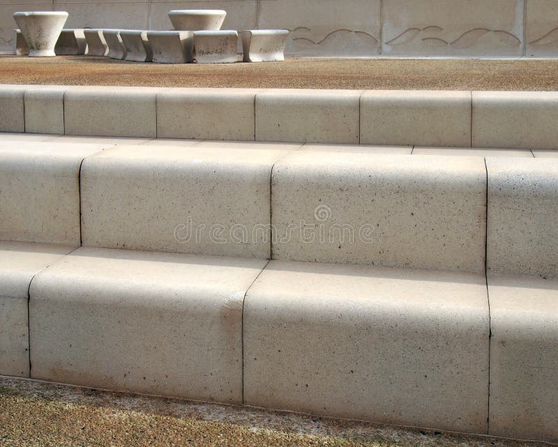 Modern Angled Outdoor Steps with Rounded Corners in Textured Grey and ...