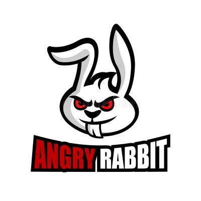 Modern angry rabbit logo. stock vector. Illustration of face - 173744726