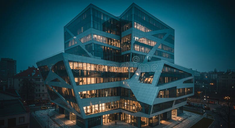 Modern, Angular Building with Multiple Geometric Facets, Featuring ...