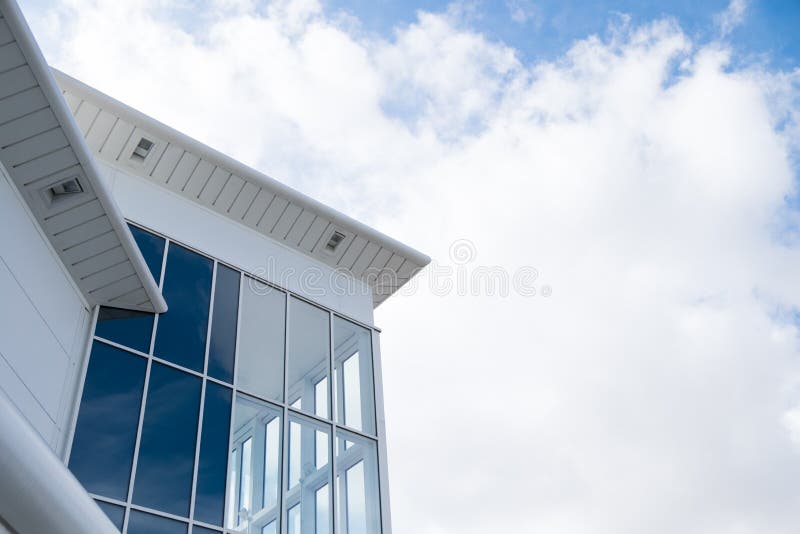 Angular Blue Window Building Stock Image - Image of background, vehicle ...