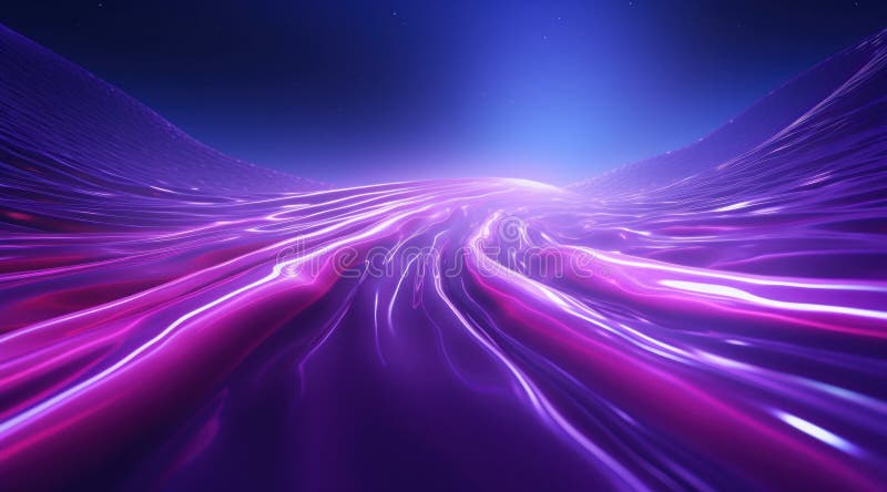 Modern Animation of Light Emitting Lines on the Dark Road Stock Photo ...