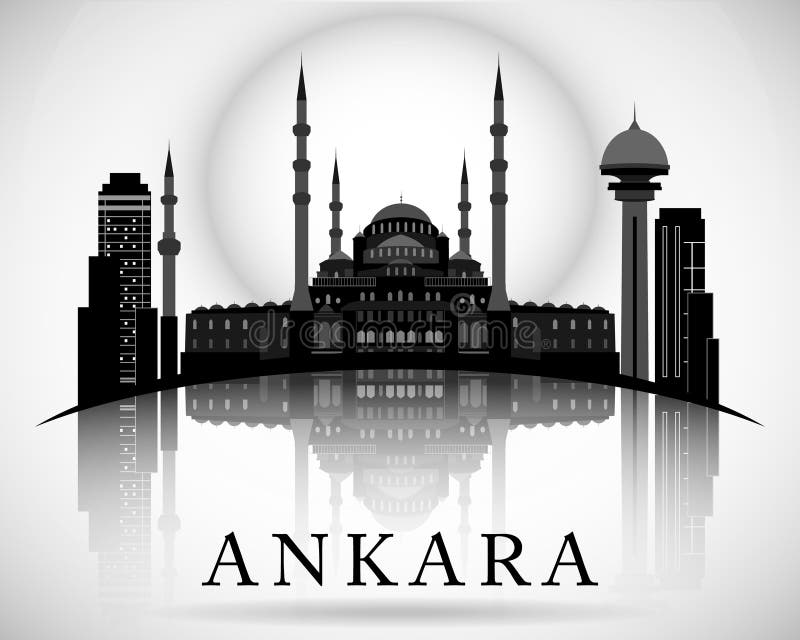 Modern Ankara City Skyline Design. Turkey Stock Vector - Illustration ...
