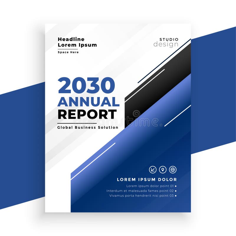 Modern Annual Report Blue Magazine Flyer for Company Information Stock ...