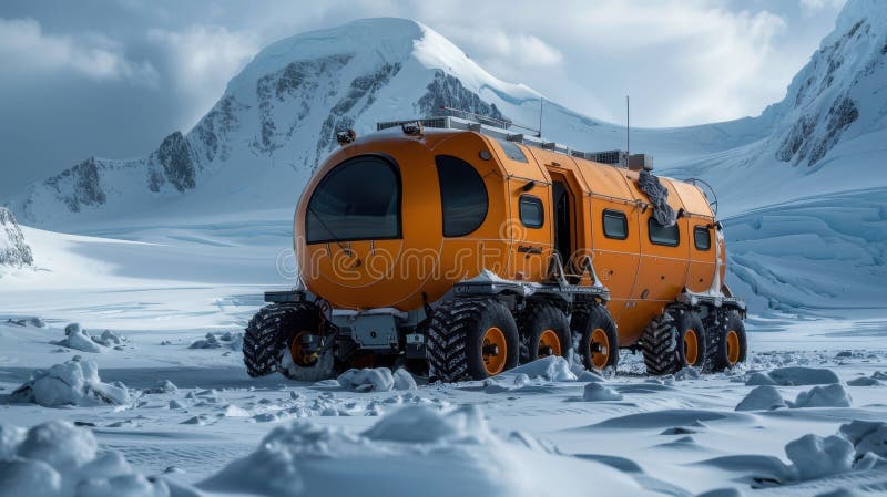 A Modern Antarctic Mobile Station in the Mountains. Antarctic ...