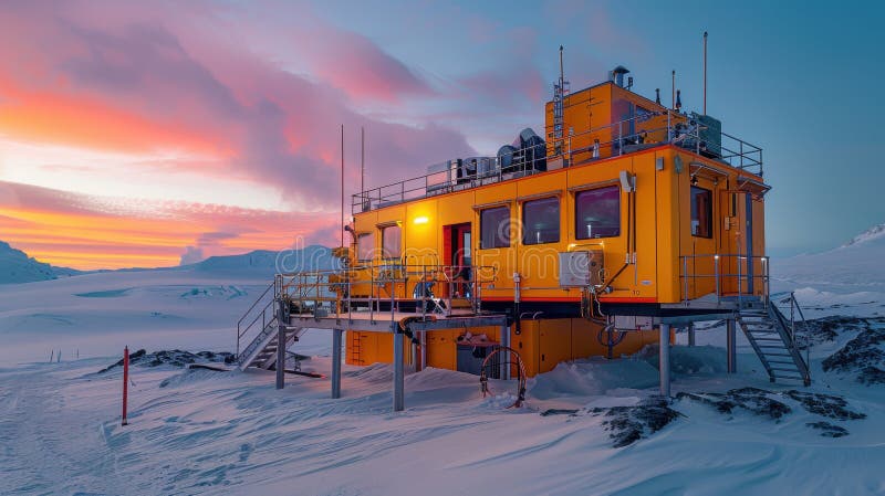 A Modern Antarctic Station in the Mountains. Antarctic Research Station ...