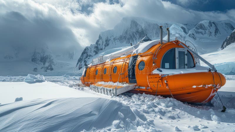 A Modern Antarctic Station in the Mountains. Antarctic Research Station ...