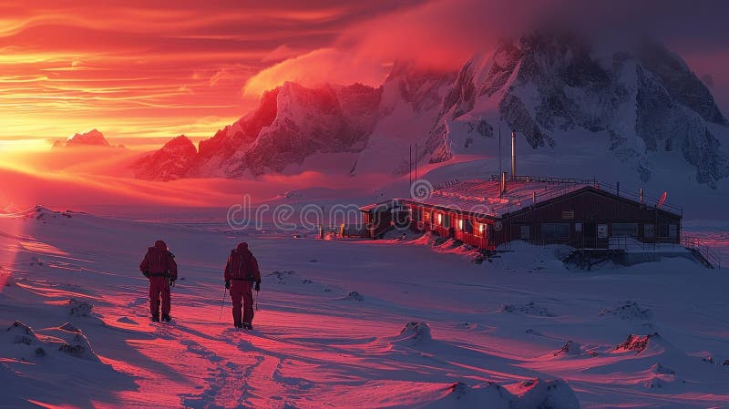 A Modern Antarctic Station in the Mountains. Antarctic Research Station ...