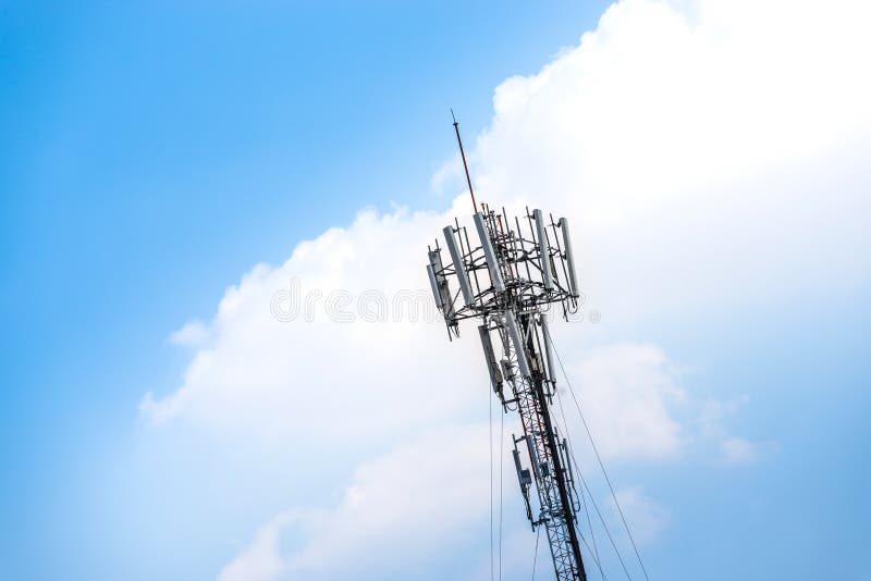 Modern antenna for mobile stock image. Image of blue - 37699171