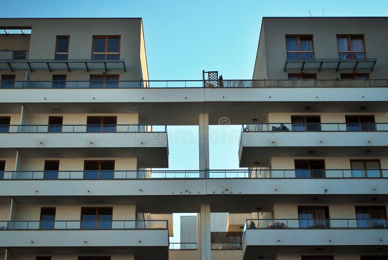 Modern Apartment Block stock photo. Image of modern, glass - 73744986