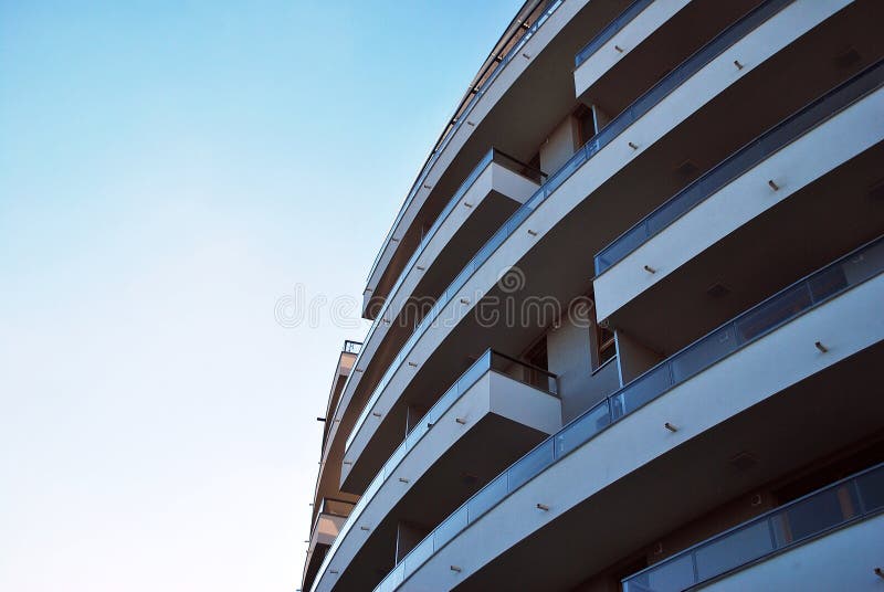 Modern Apartment Block stock photo. Image of house, balcony - 73745096