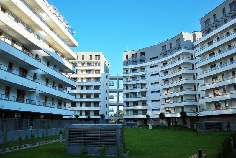 Modern Apartment Block stock image. Image of building - 73745097