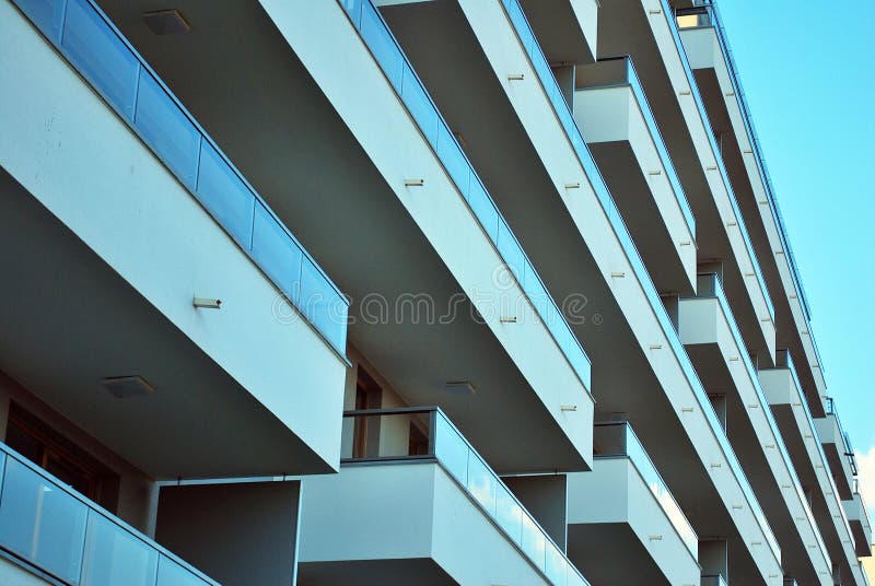 Modern Apartment Block stock image. Image of commercial - 73745121